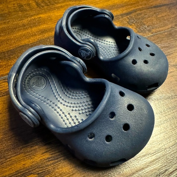 CROCS | Shoes | Crocs Karin Mary Jane Clogs Baby 4c Navy Blue Great ...